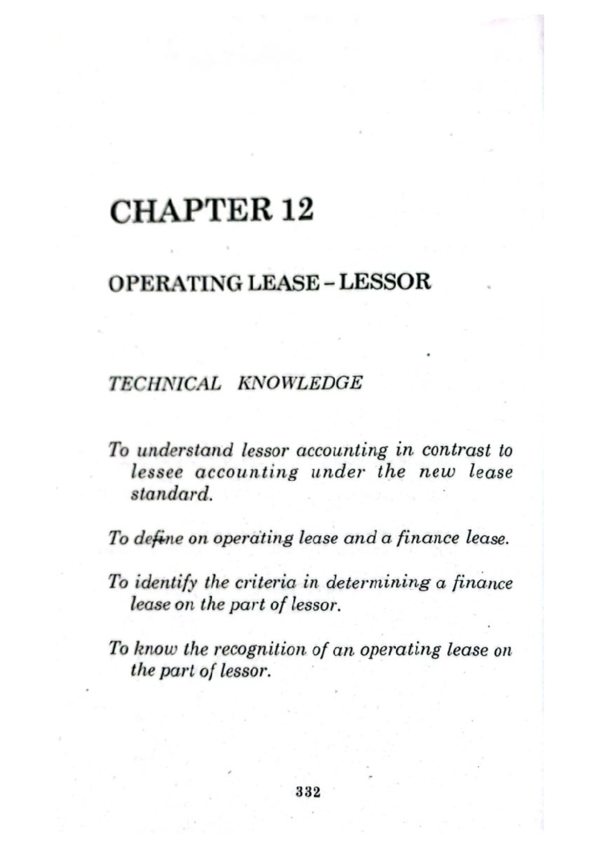 CHAPTER 12: Lessor Accounting Under IFRS 16 - Operating Leases - Studocu