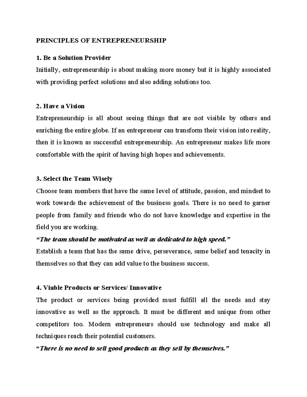 HSM 3.2 Principles OF Entrepreneurship - PRINCIPLES OF ENTREPRENEURSHIP ...