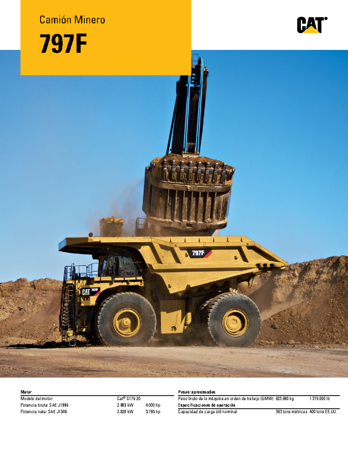 Manual del Camión Minero Caterpillar 797F: Especificaciones y Funciones - Studocu