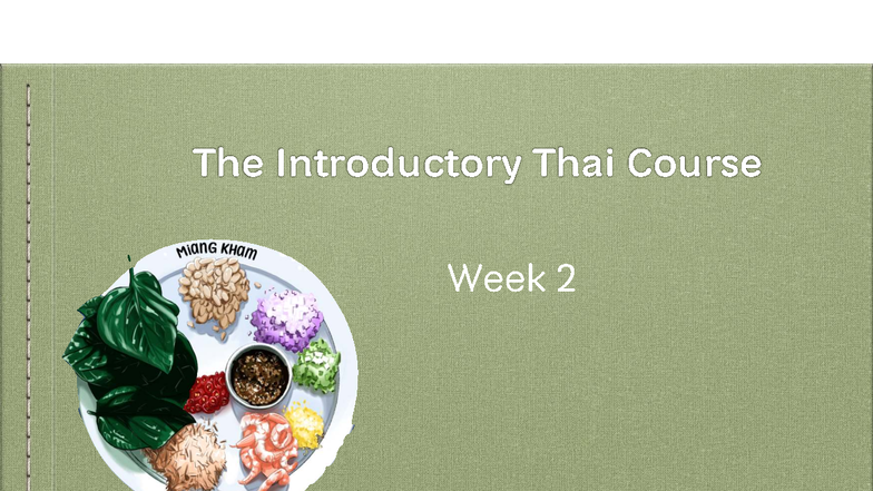 Thai for SFI Week 2 - Lecture Notes and Vocabulary Review - Studocu