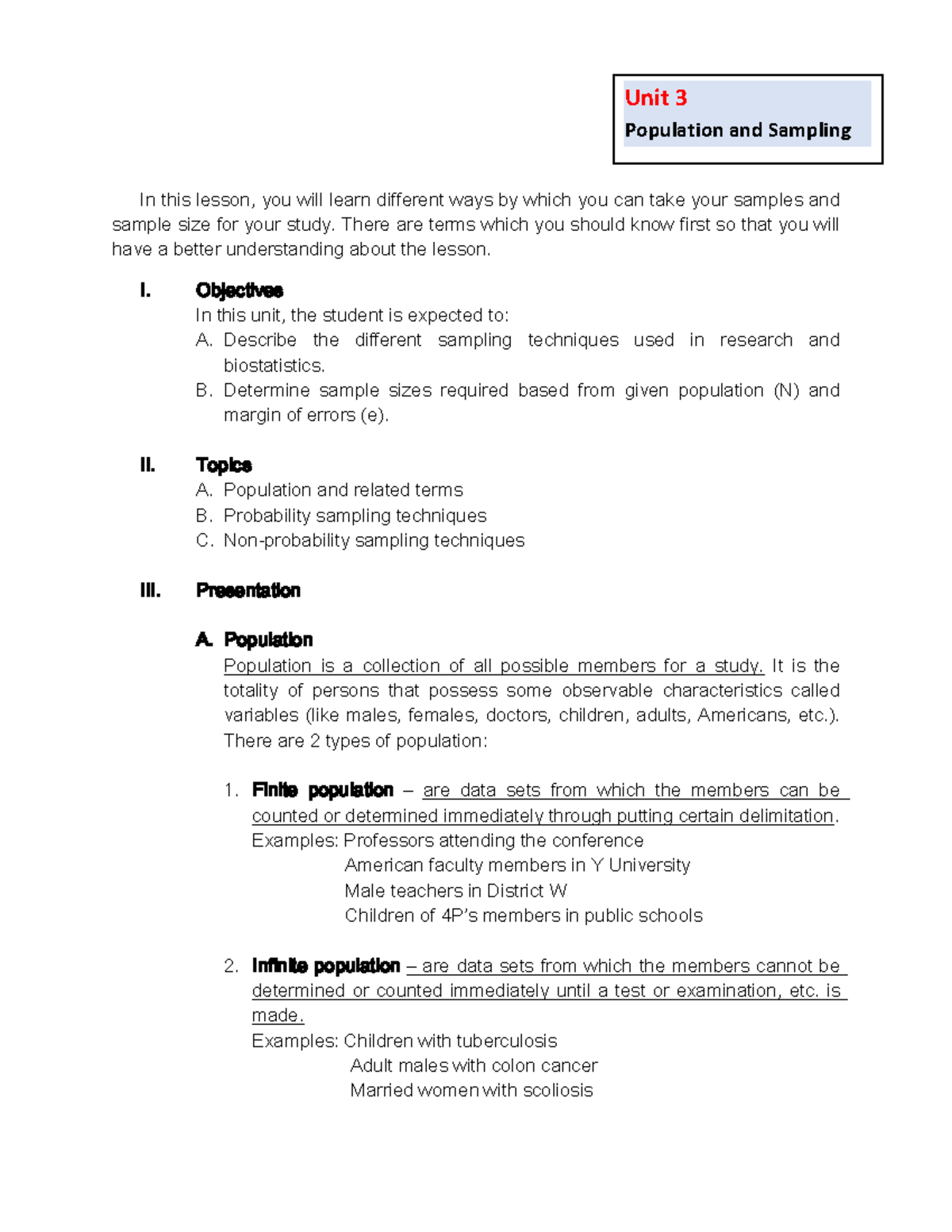 CAF Unit 3 Lecture - NOTES - In this lesson, you will learn different ...