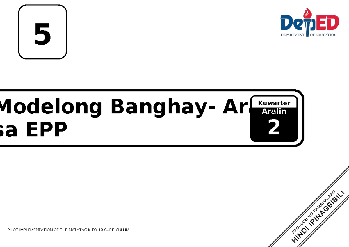 Banghay Aralin EPP-ICT G5 Kuwarter 1: Pilot Implementation ng MATATAG K to 10 - Studocu