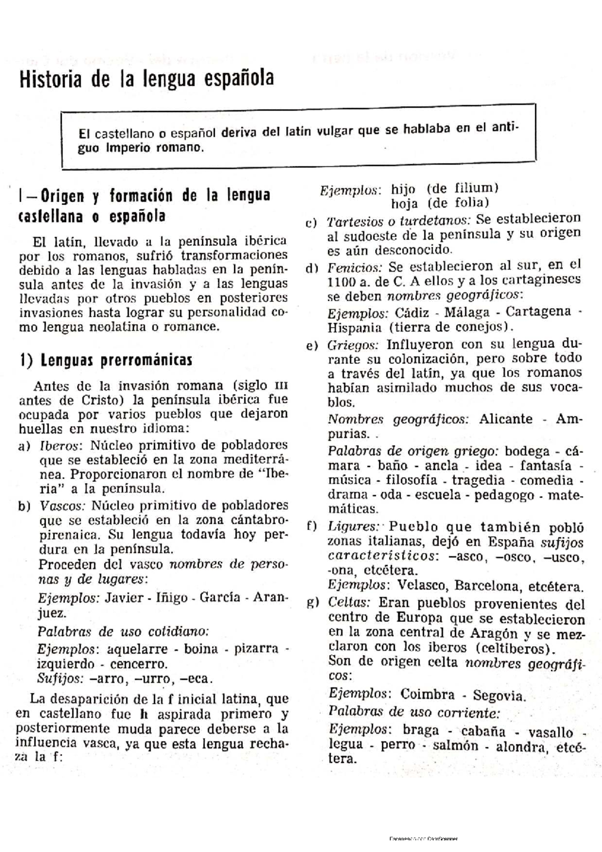 Origen y Evolución del Español II: Historia y Lenguas Prerrománicas ...
