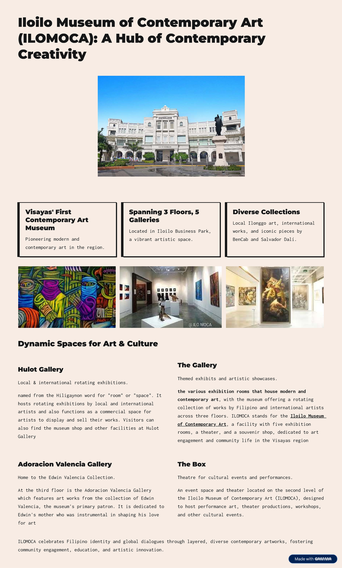 ILOMOCA: Exploring Iloilo's Contemporary Art Hub and Collections - Studocu