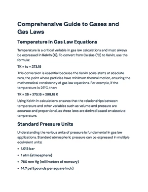 Gas Laws - Study Notes & Assignments - Studocu