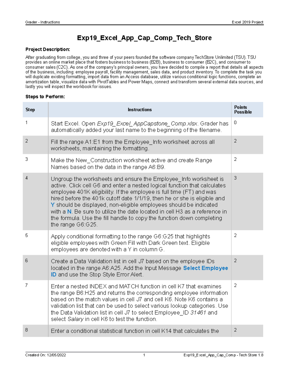 Exp19 Excel App Cap Comp Tech Store Instructions - Exp19_Excel_App_Cap_Comp_Tech_Store Project ...
