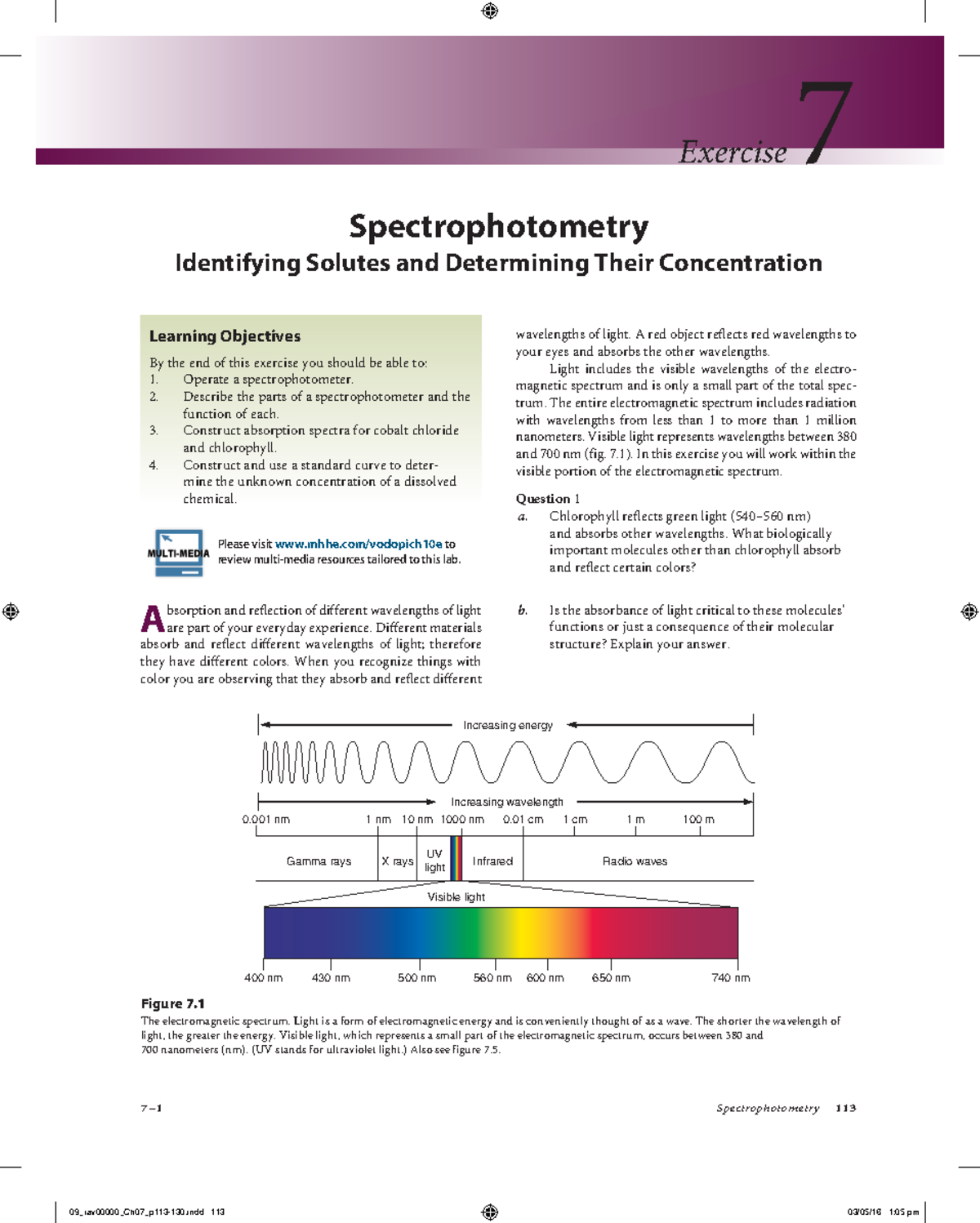 Lab 8 - Spectrophotometry: Identifying Solutes & Their Concentrations ...