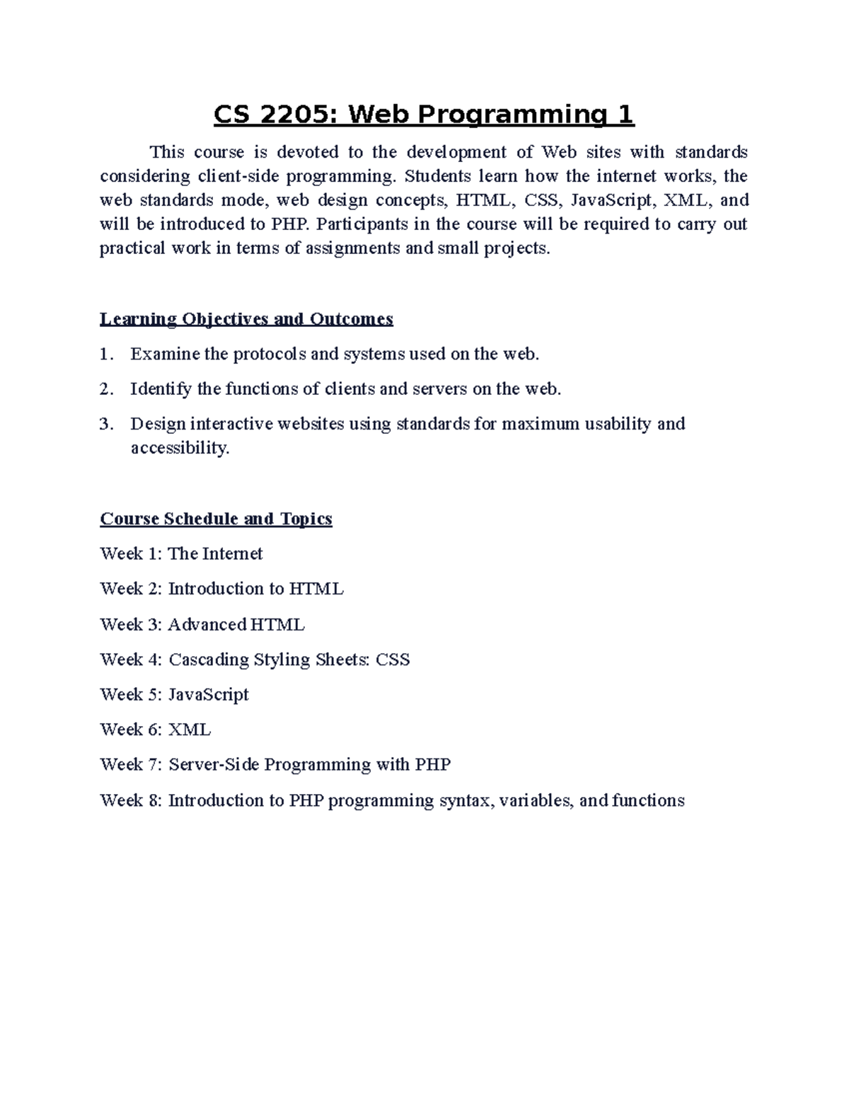 CS 2205 (Course Info) - Summary Computer Graphics - CS 2205: Web ...