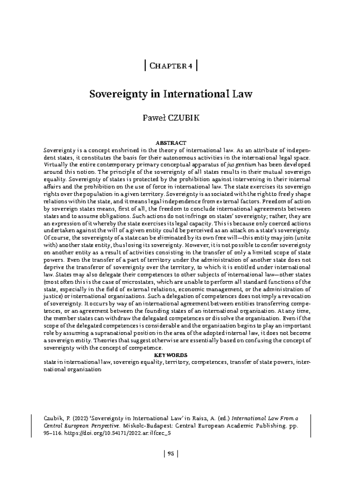 Chapter 4: Sovereignty in International Law - CEA LSCE PhD Notes - Studocu