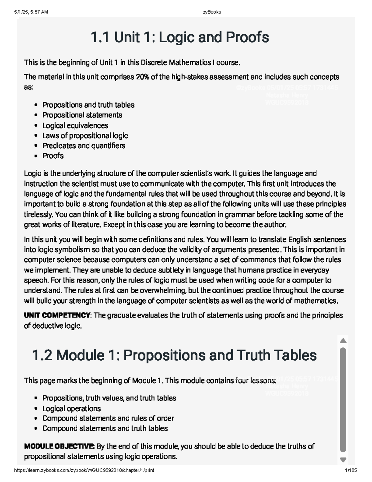 Discrete Mathematics I: Logic and Proofs Overview (WGUC9592018) - Studocu