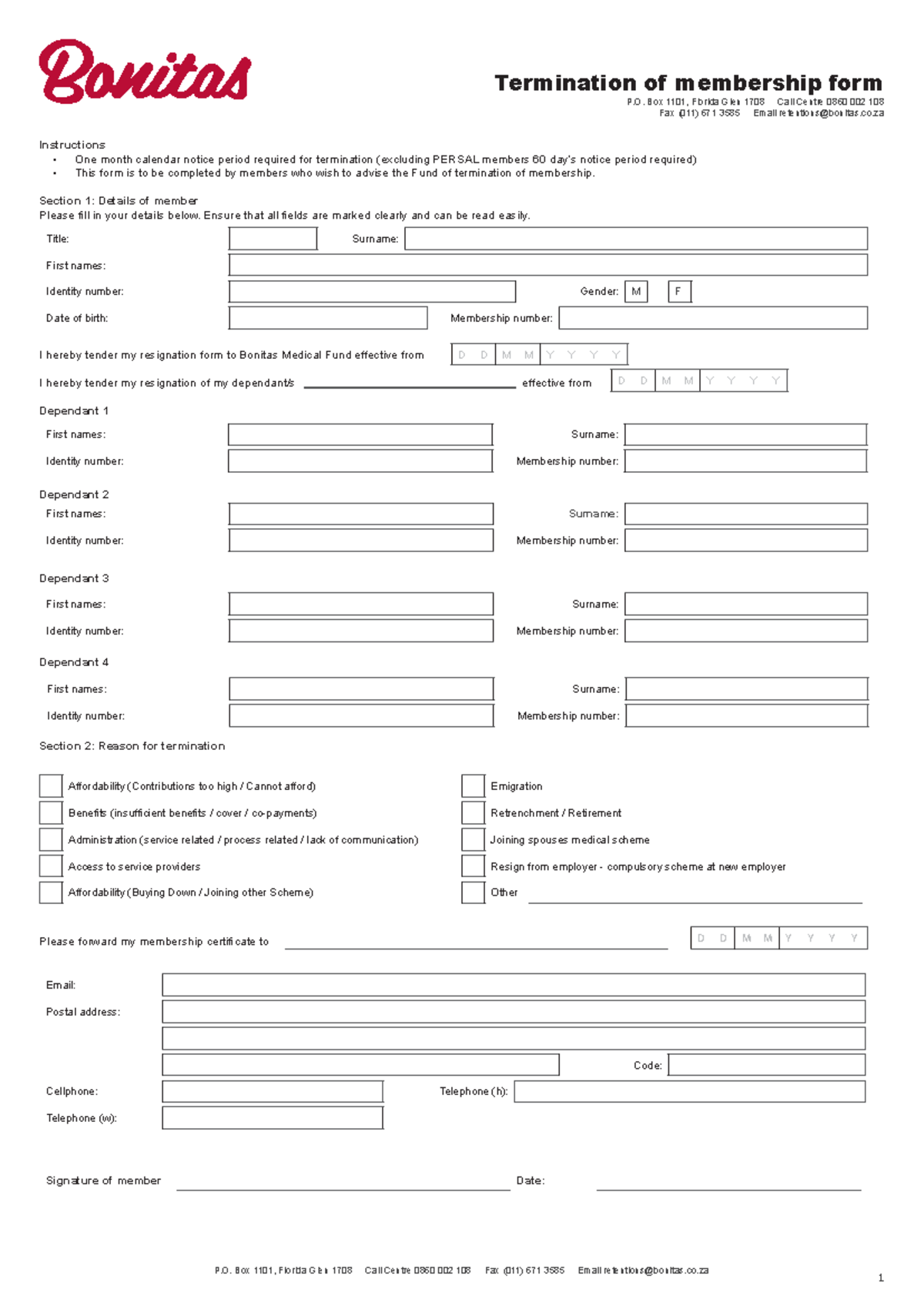 Bonitas-Termination-of-Membership-form-2021 - P. Box 1101, Florida Glen ...