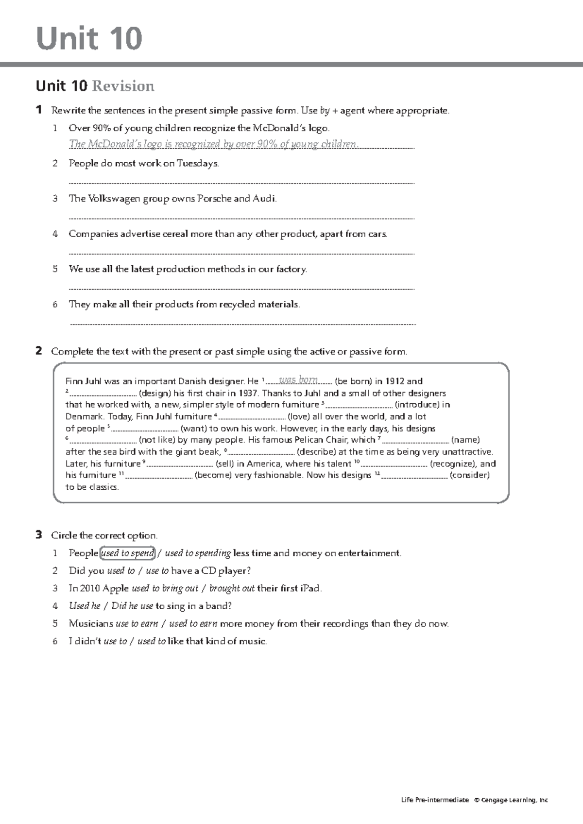 Life Pre-Intermediate Unit 10 Revision Notes - Studocu