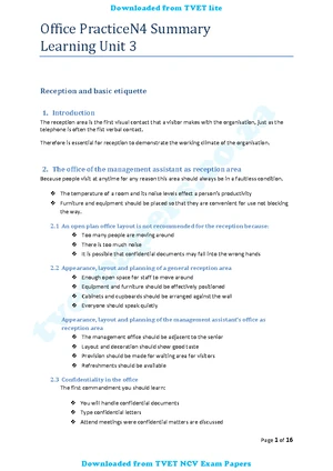 Office Practice N4: Meetings and Conferences Summary (Topic 4) - Studocu