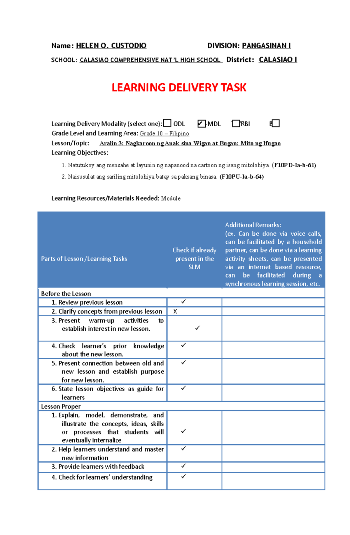 Learning-Tasks-for-DL Helen-O - Name: HELEN O. CUSTODIO DIVISION ...