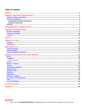 Checklist - Summary - Mastering Civil Procedure Checklist For cases ...