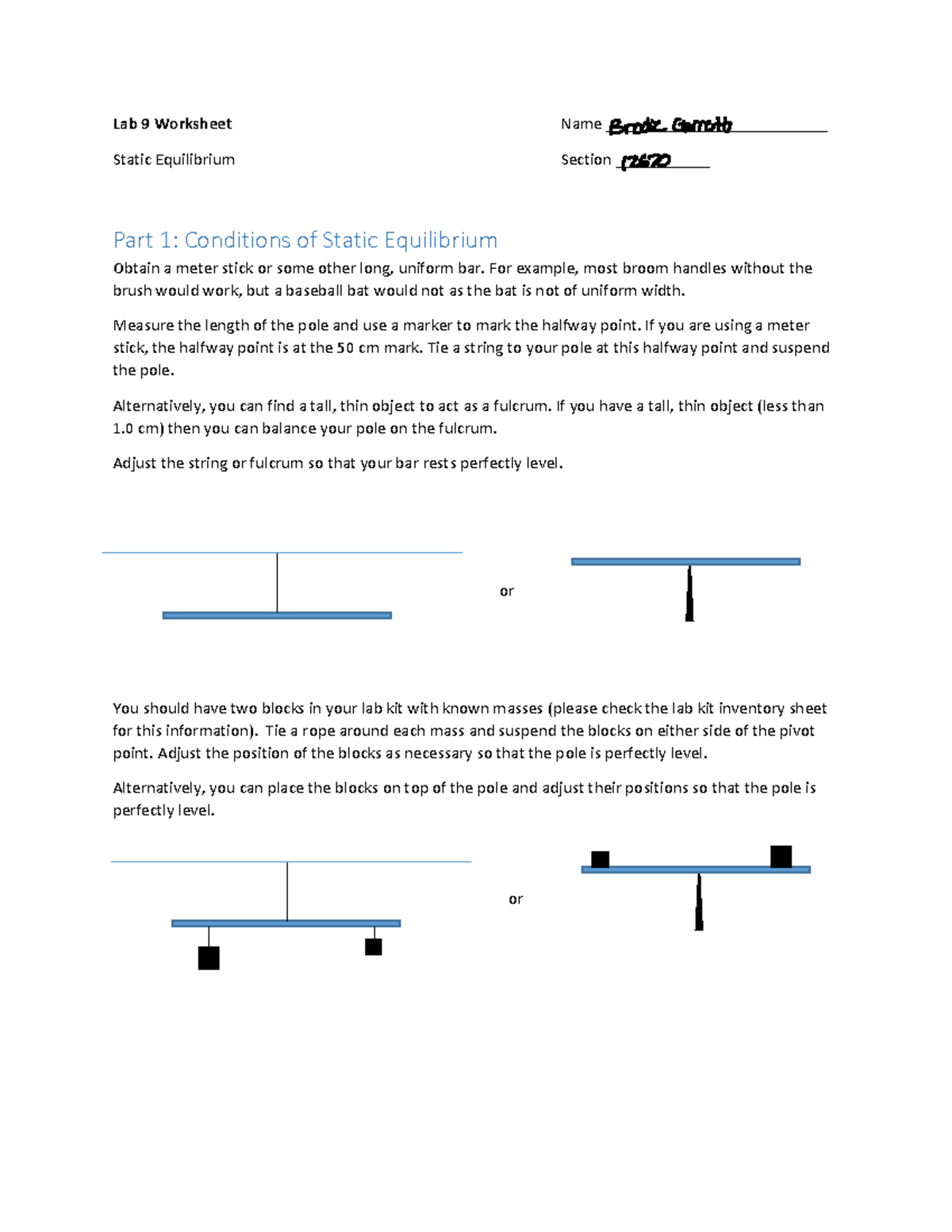 PHY111 Lab 9: Exploring Static Equilibrium and Torque Calculations - Studocu
