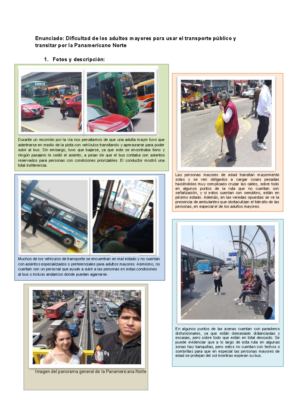 Dificultades de Adultos Mayores en Transporte Público: Estudio de Caso ...