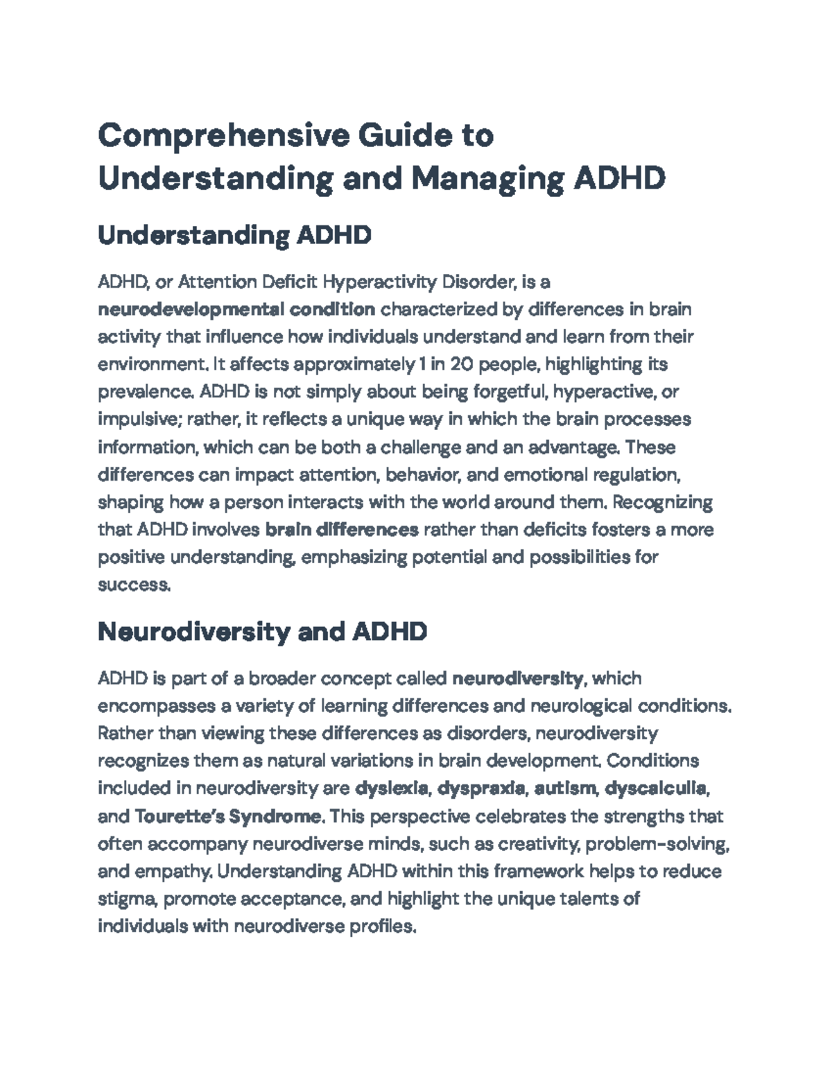 Comprehensive Guide to ADHD Management and Understanding (ADHD 101 ...