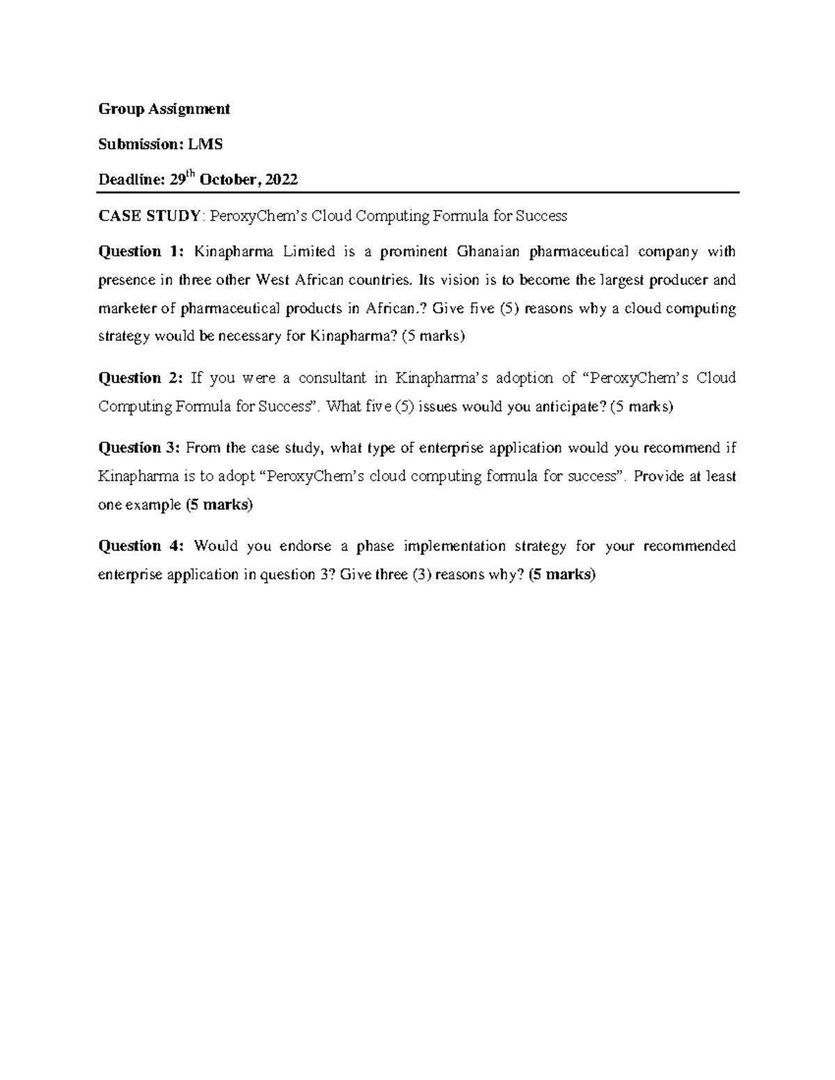 Group Assignment: Cloud Computing Strategies for Kinapharma Case Study ...