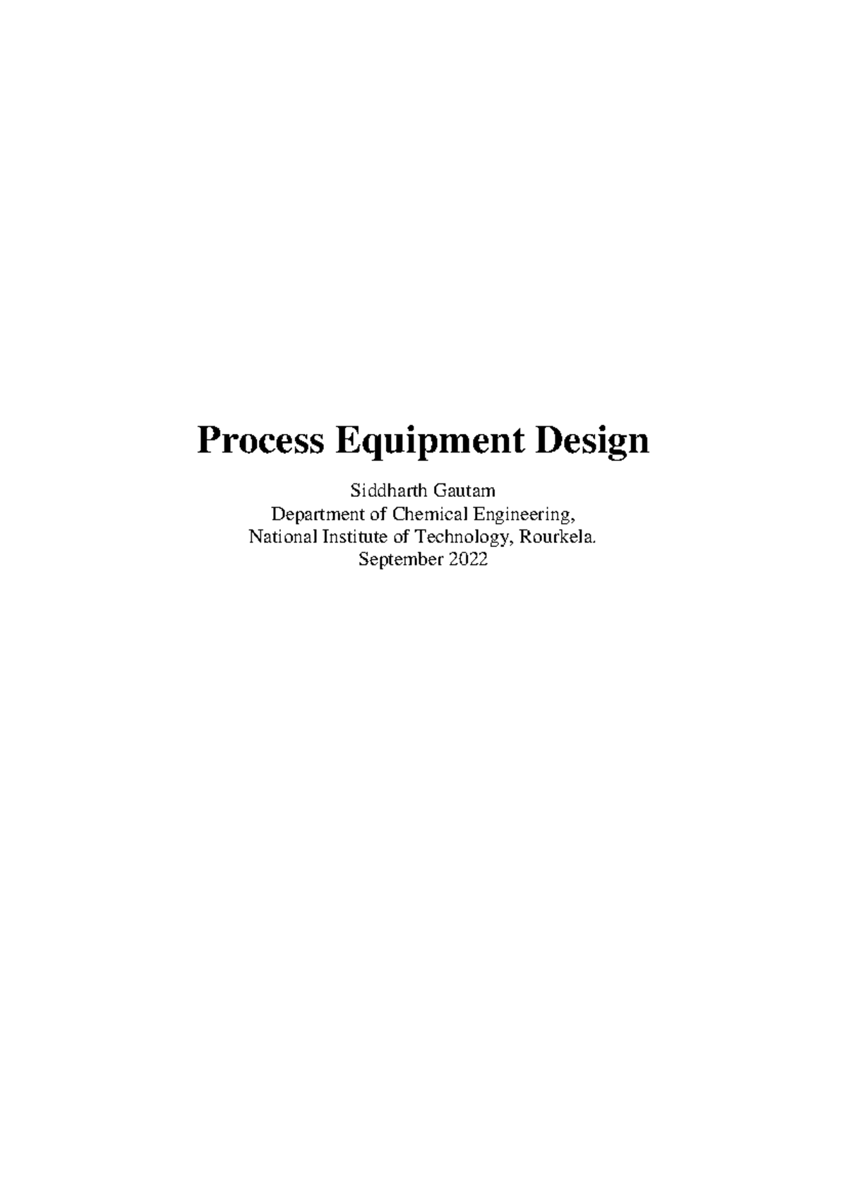 Process Equipment Design (CHE 2022) - Key Concepts and Calculations ...