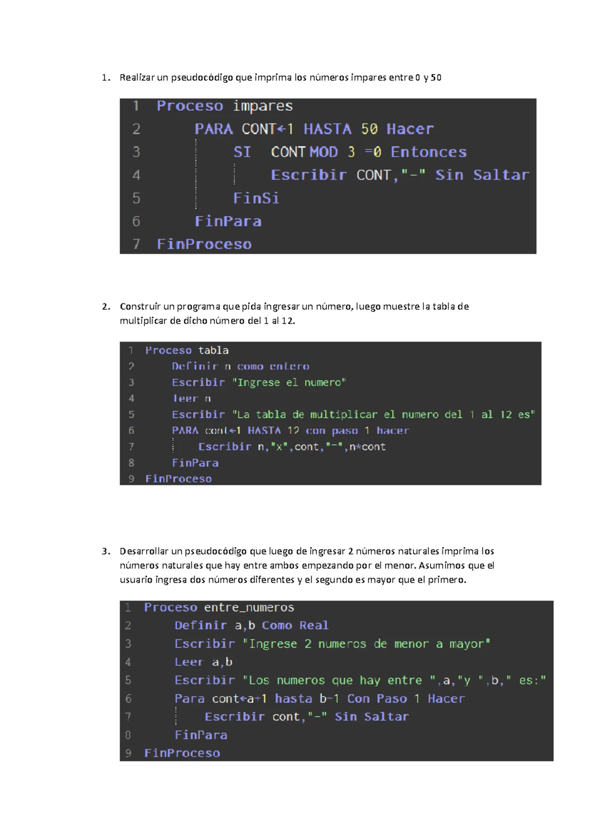 Algoritmos: Ejercicios de Estructuras Repetitivas - Clase 16 - Studocu