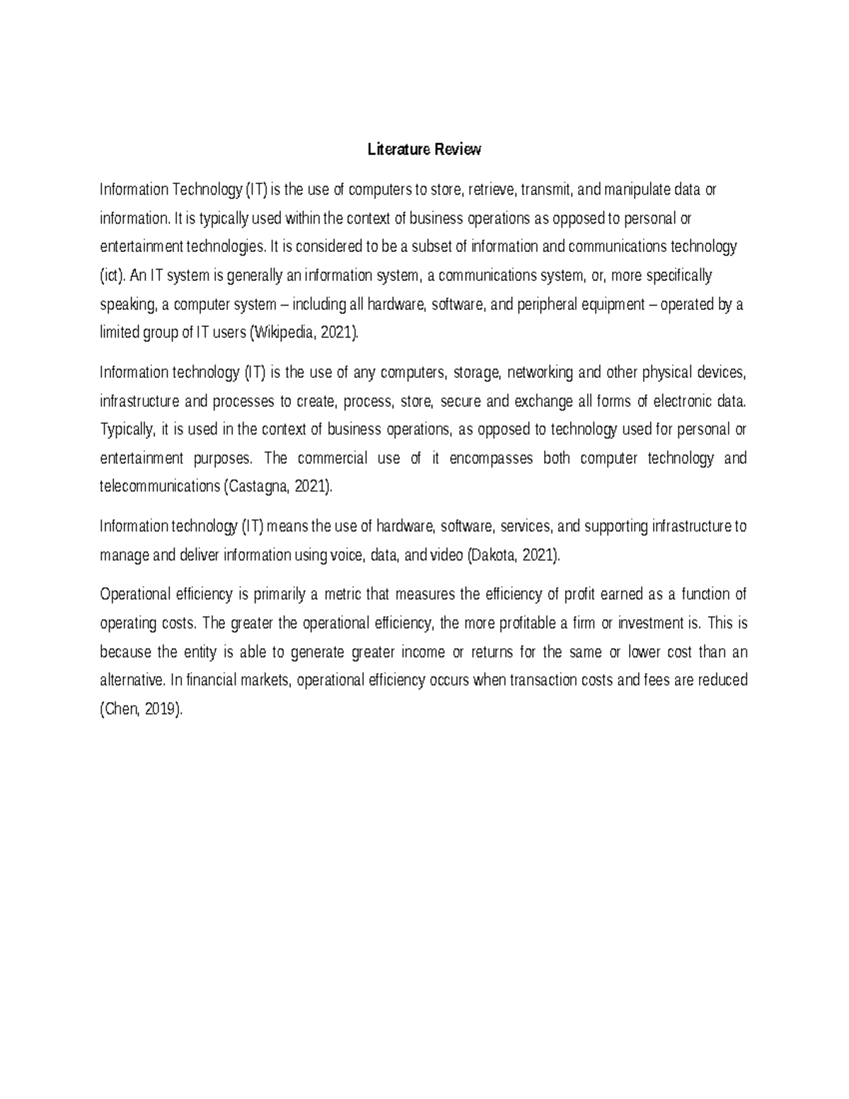 CASE- Study-IT - Summary Bs Accountancy - Literature Review Information ...