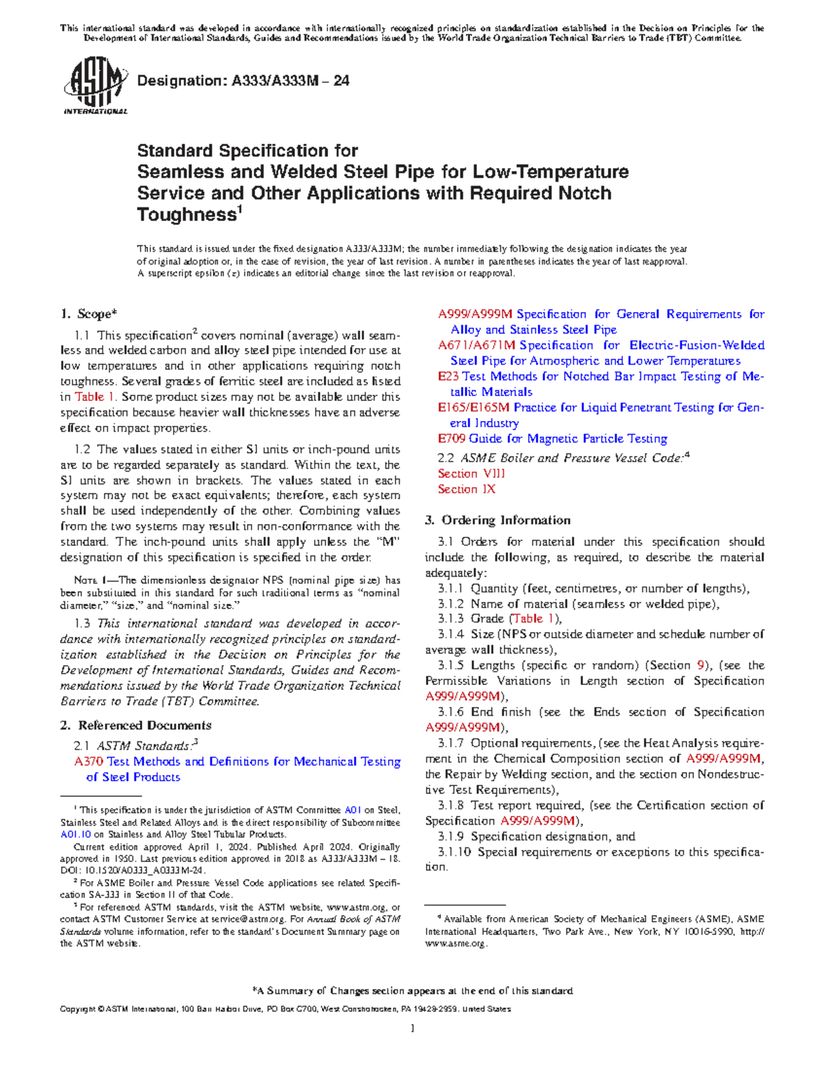 ASTM A333-2024 Standard Specification for Low Temp Steel Pipe - Studocu