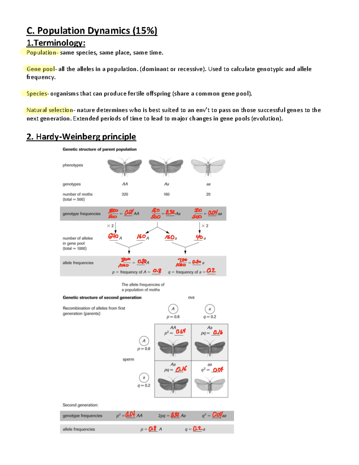 Unit C. Population Dynamics Review: Key Concepts and Terminology - Studocu