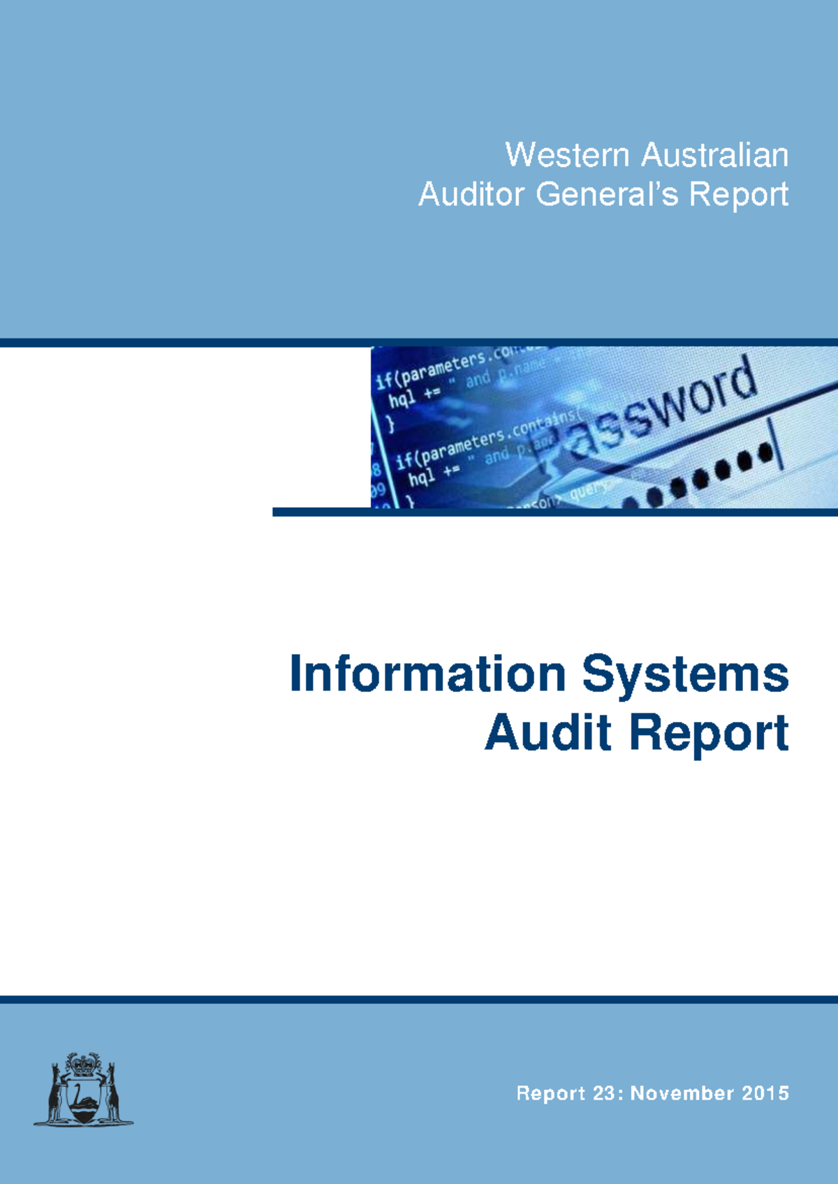 Information Systems Audit Report 23: Database Security Findings - WA ...