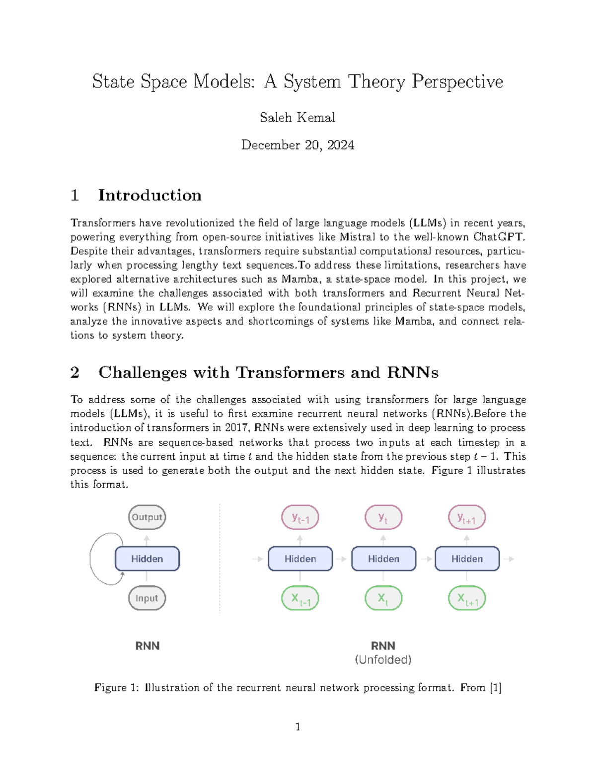 SSM Control Theory Approach - State Space Models: A System Theory ...