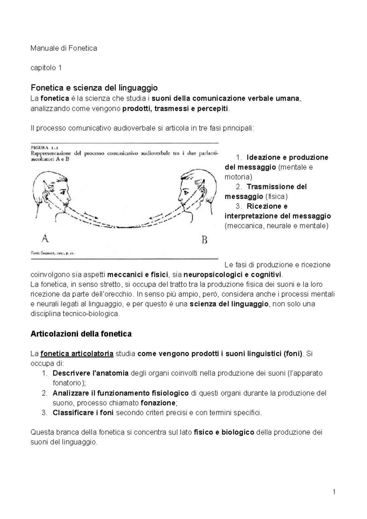Fonetica: Capitoli 1 e 2 - Fondamenti e Applicazioni - Studocu