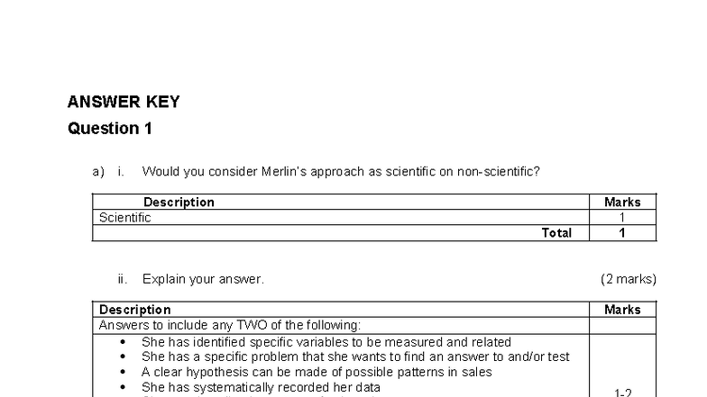 Unit 3 Practise Exam Marking Key: Psychology Assessment Guide - Studocu