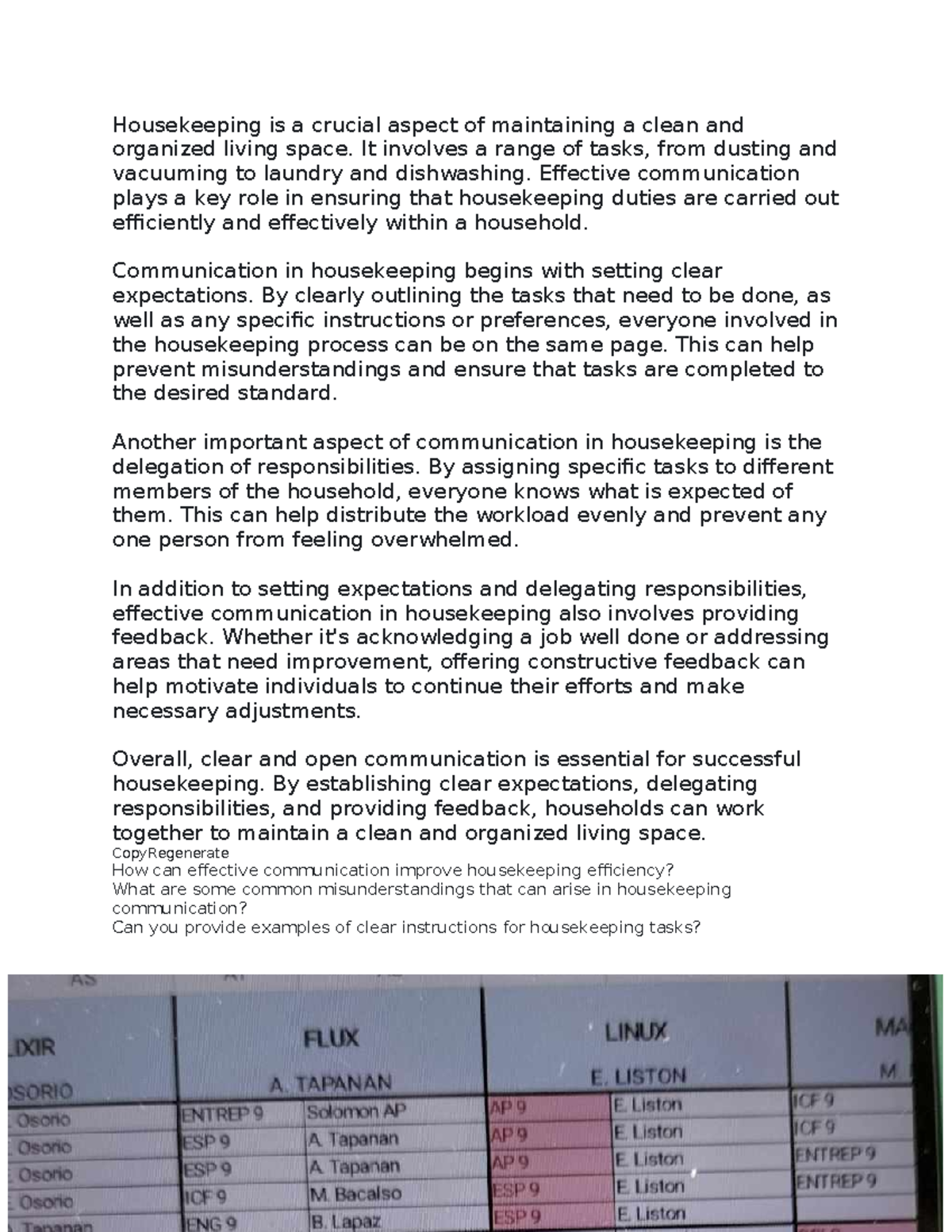 Laborte, Mary Rose [ Major] - Effective Communication in Housekeeping ...