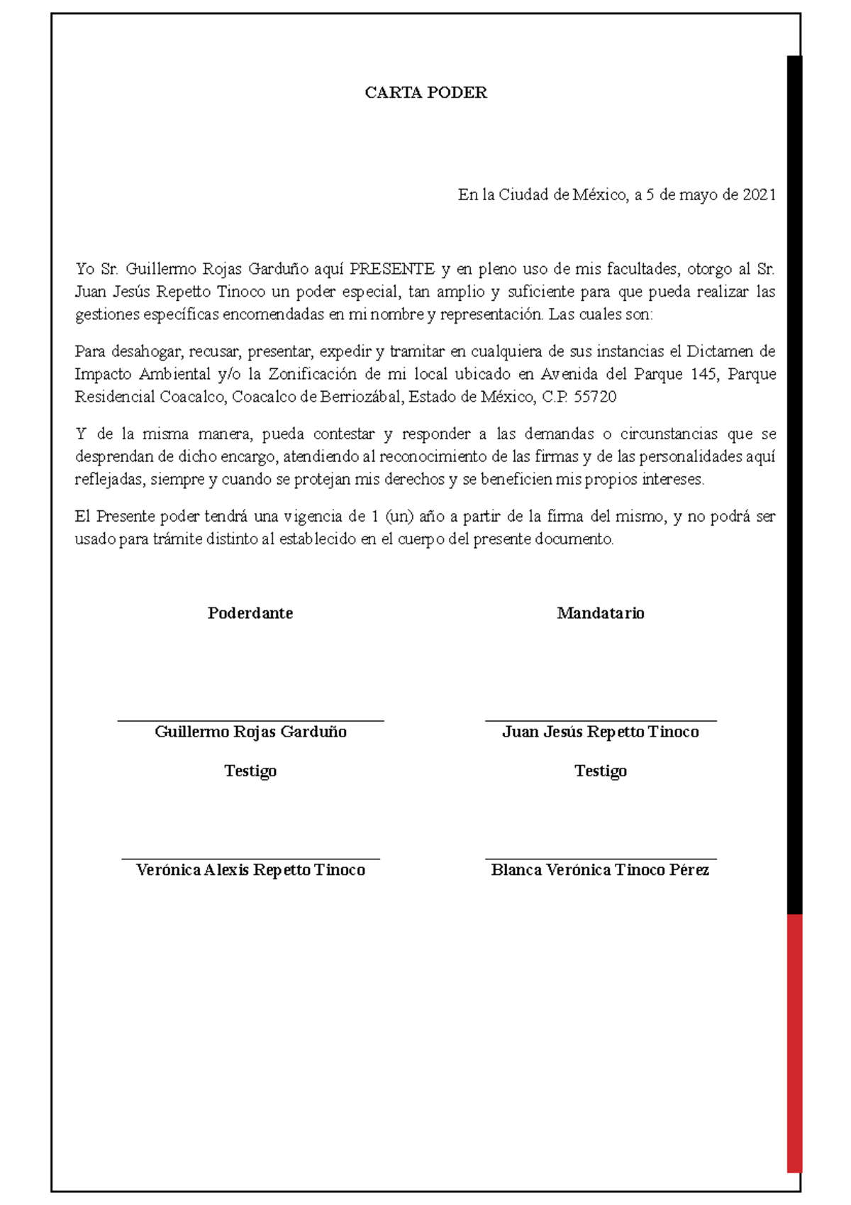 Carta Poder Simple - Poder Especial para Trámites Específicos - Studocu