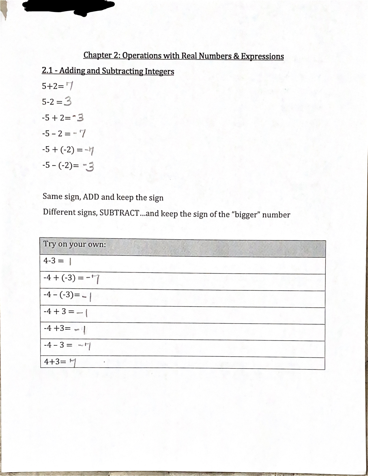 Chapter 2: Operations with Real Numbers - Class Notes - Studocu