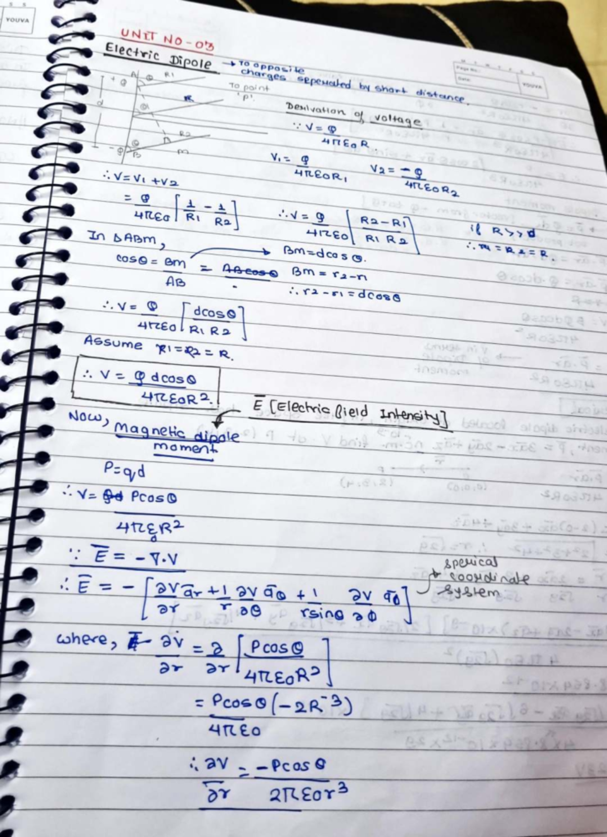 EFT Notes 2: Electric and Magnetic Field Concepts and Derivations - Studocu