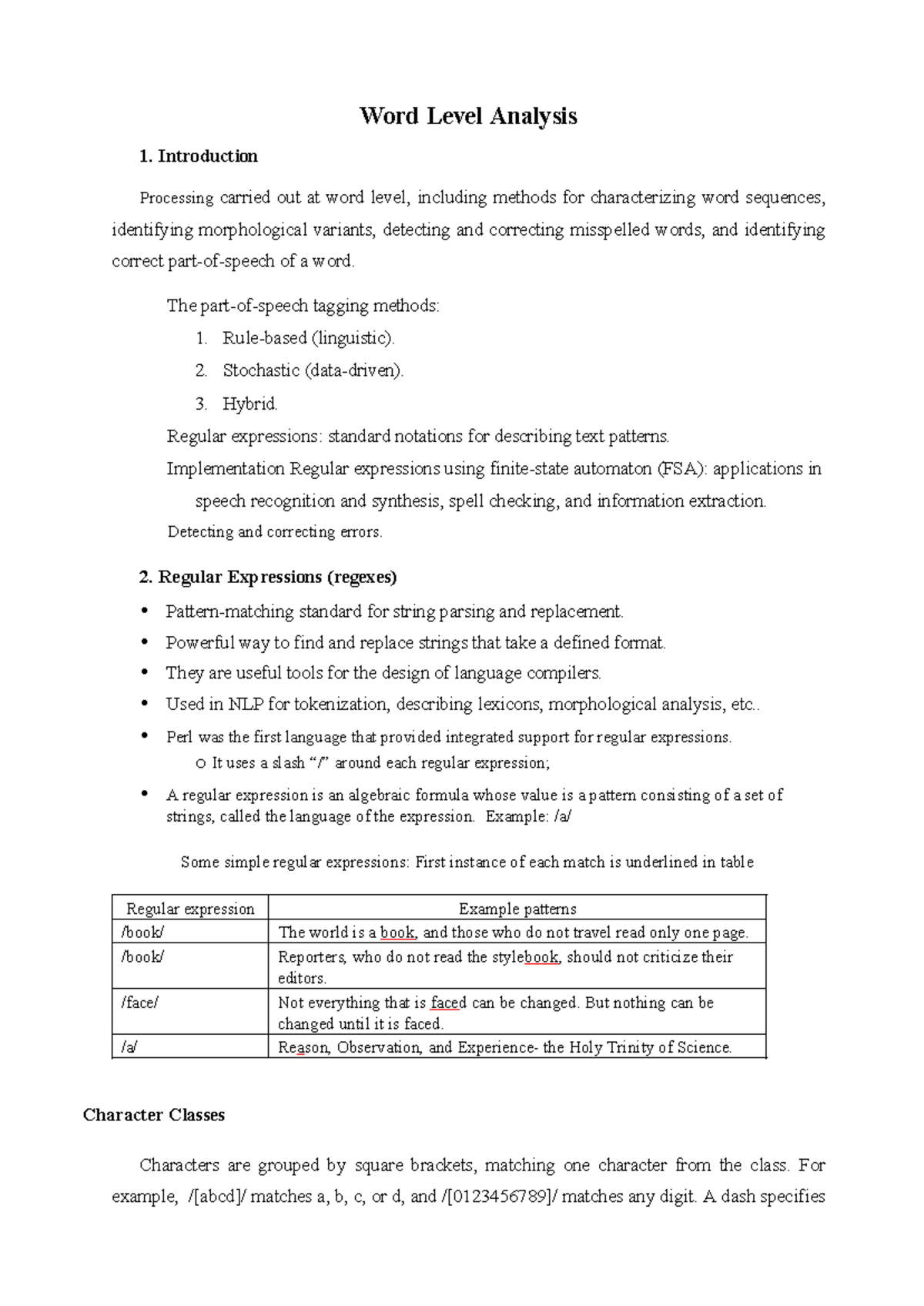 Unit 2 - Lecture Notes on Word Level Analysis and Morphology - Studocu