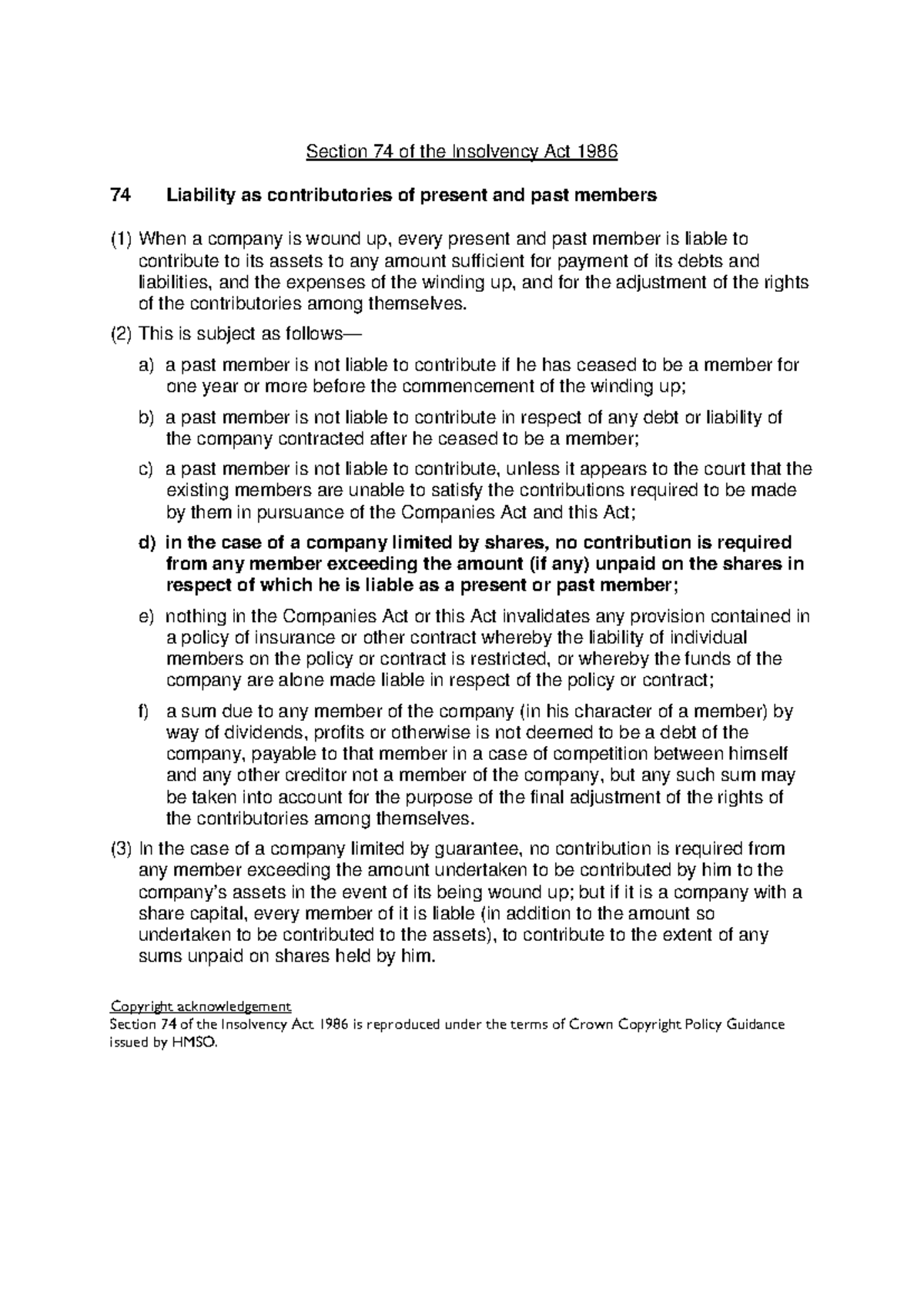 Section 74 of the Insolvency Act 1986 - Section 74 of the Insolvency ...