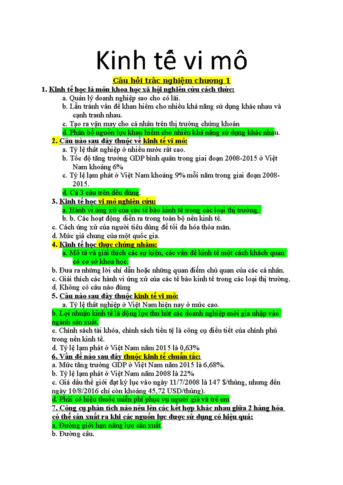 Ôn tập kinh tế vĩ mô đại học văn lang - Ch ng 1ươ Kinh tếế vĩ mô nghiến c u vếề nếền kinh tếế nh ...
