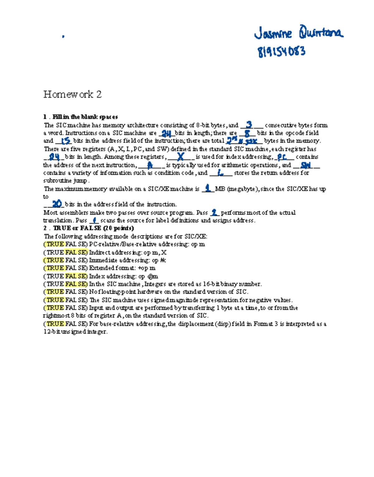 CS 530 HW 2 - CS530 Systems Software homework assignment 2 - Homework 2 ...
