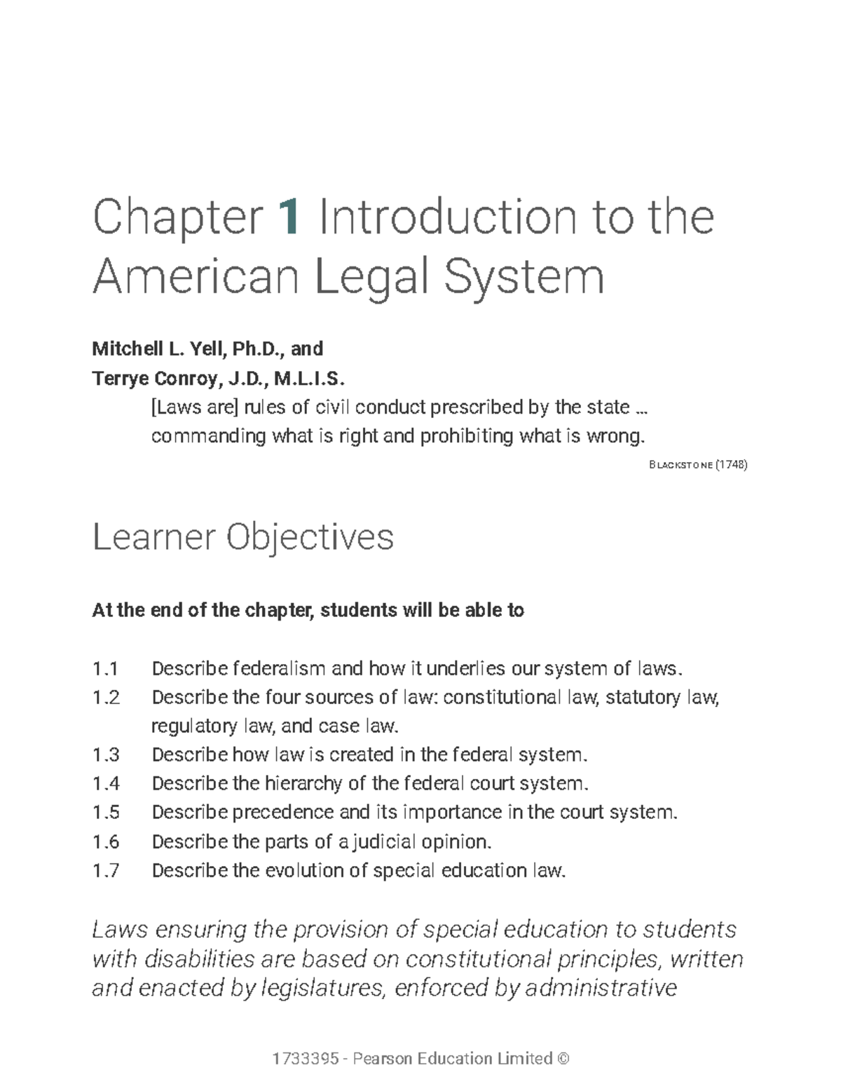 Chapter 1: Intro to the American Legal System (Course Code) - Studocu
