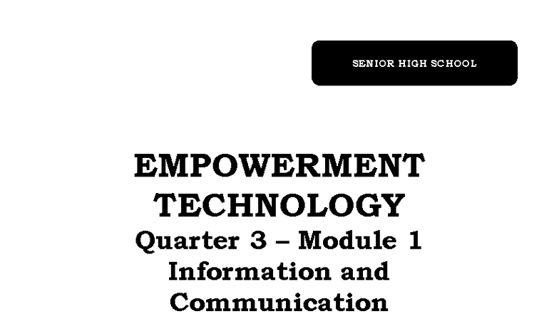 Empowerment Tech 11: ICT Lesson 1 & Activities - Quarter 3 Module 1 ...