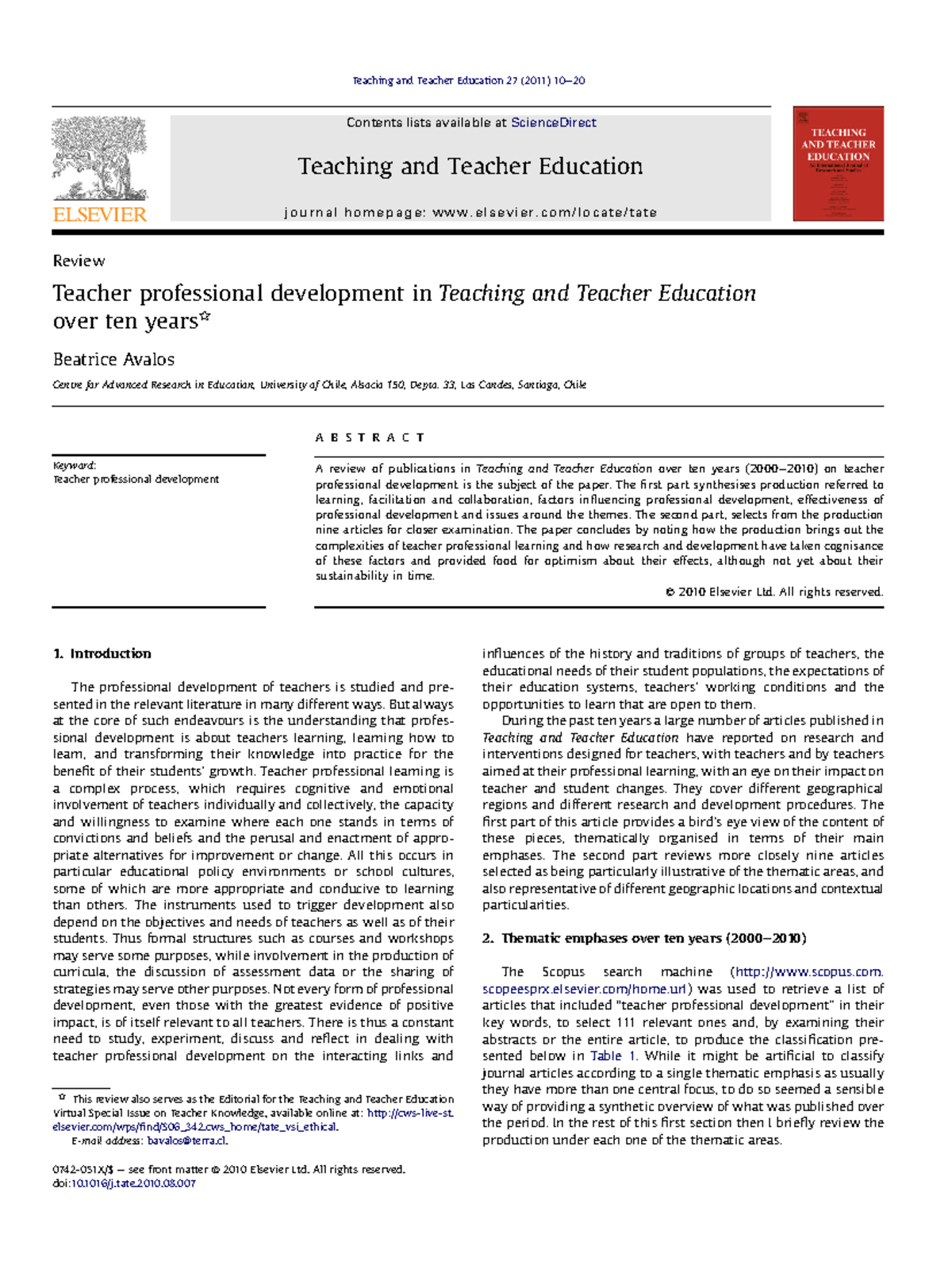 Teacher Professional Development Review: Insights from Teaching and ...