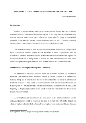 GE.Understanding International Relations - GENERIC ELECTIVES (GE-4): Understanding International ...