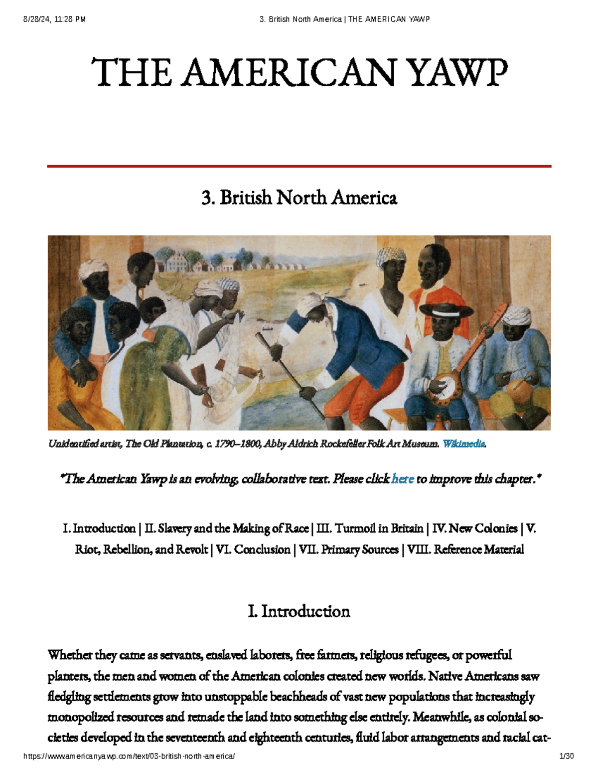 Chap 3: British North America - The American Yawp Overview - Studocu