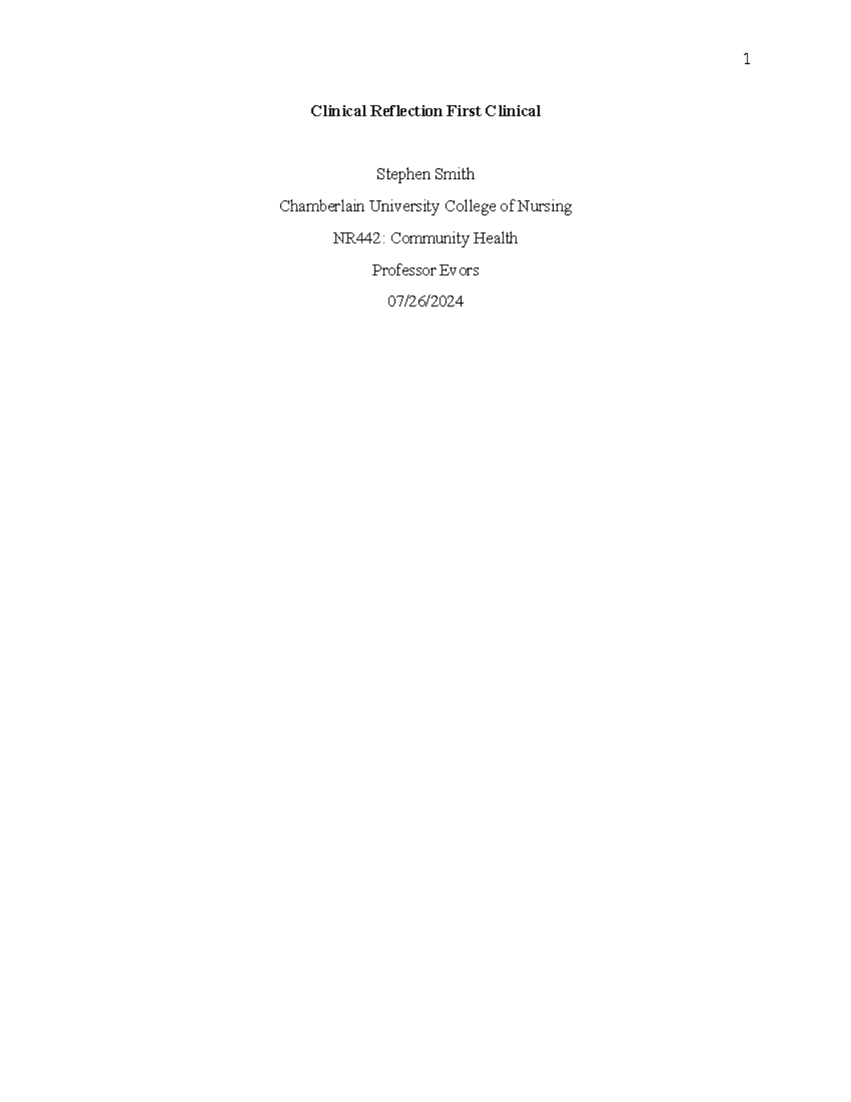 NR442 Clinical Reflection: First Day Insights from Dialysis Center ...