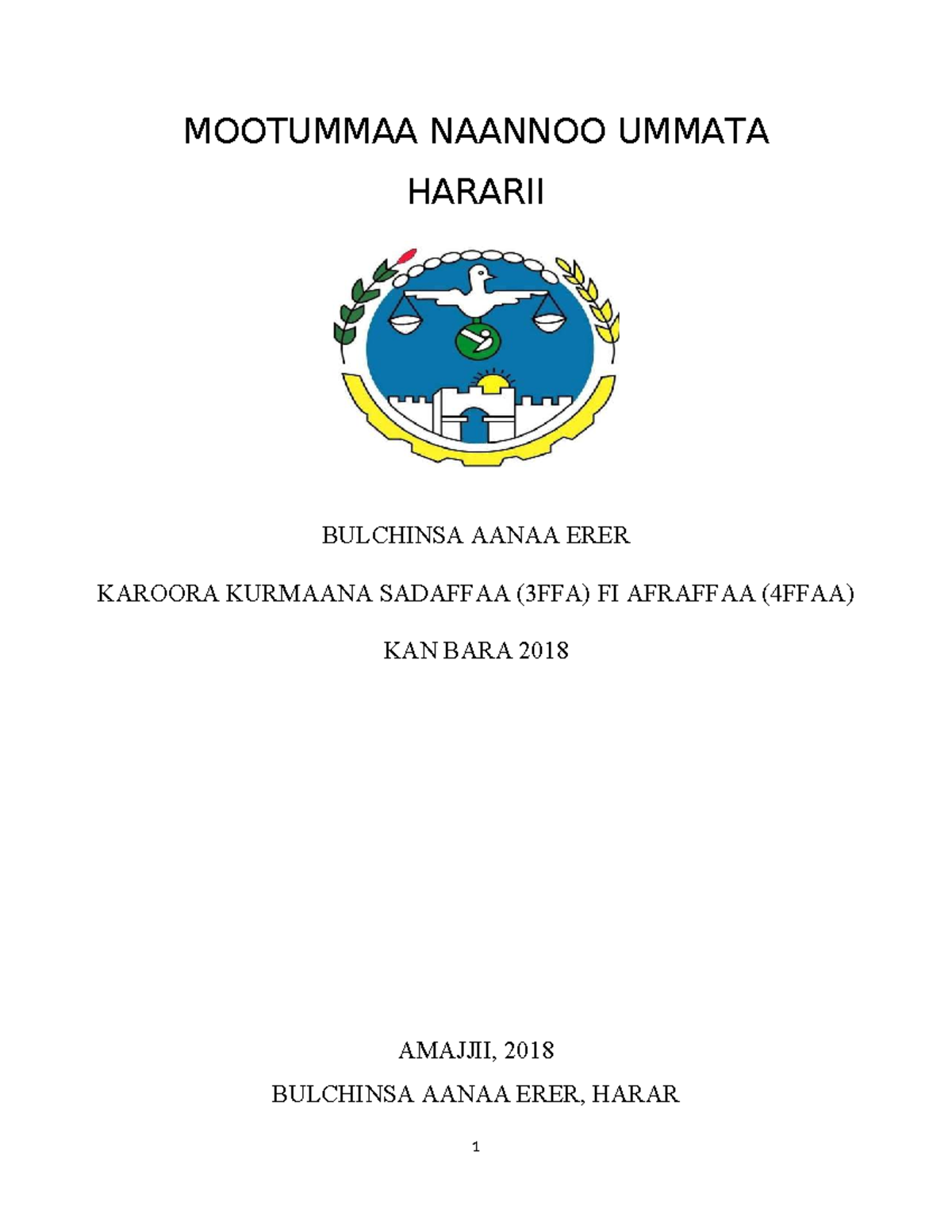 Final Plan for Erer Woreda: 3rd & 4th Quarter 2018 (3FFA) - Studocu