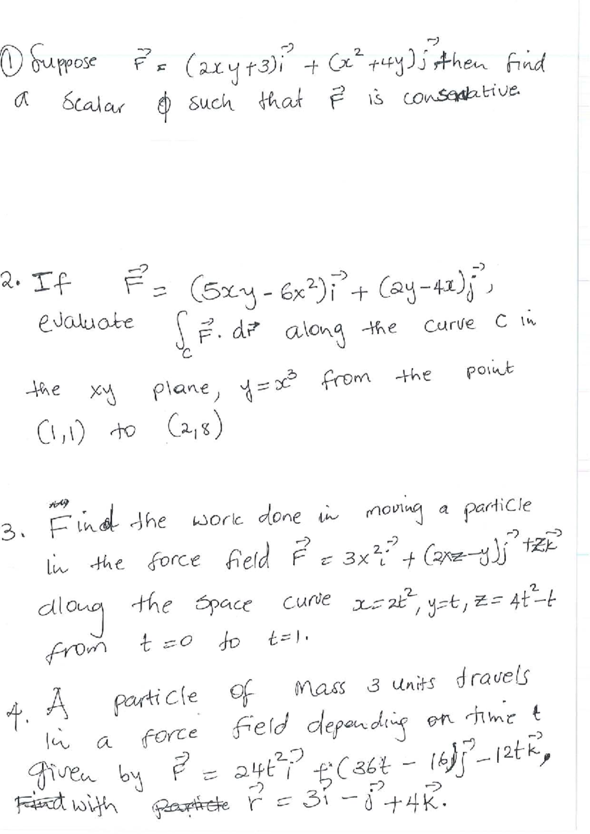 Tutorial 8 - Scalar Fields and Work Done in Force Fields - Studocu