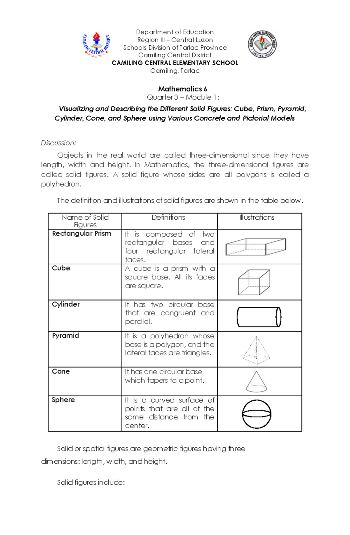 Math 7 Q2 M7 Law of Exponents - Mathematics 7 Quarter 2 Self-Learning ...