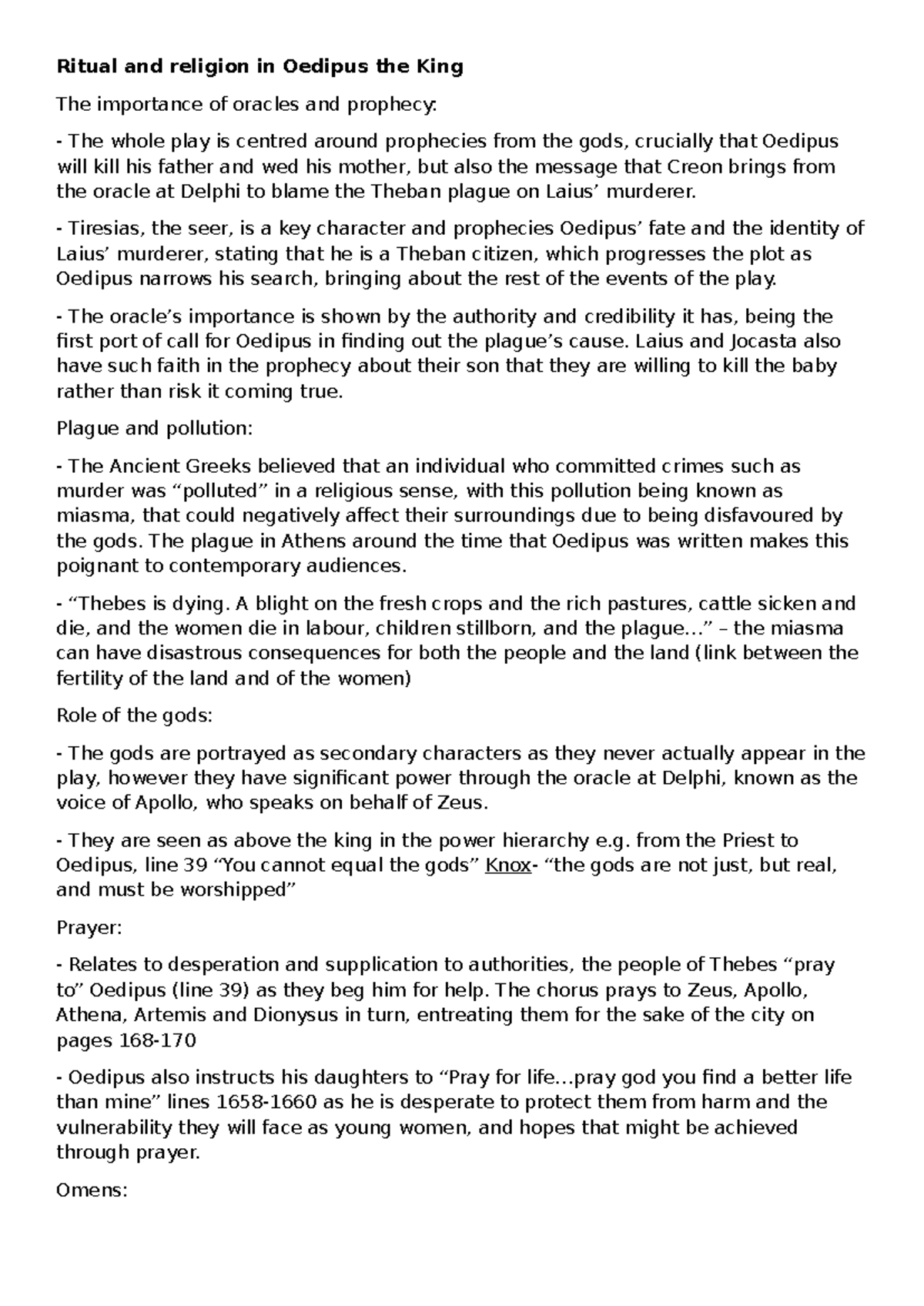 Ritual and Religion in Oedipus the King: Oracles and Prophecies ...